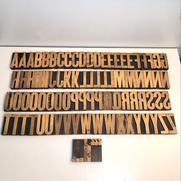 Other | Large A To Z Lot Wooden Letterpress Blocks 91 Vintage Blocks 3 ...